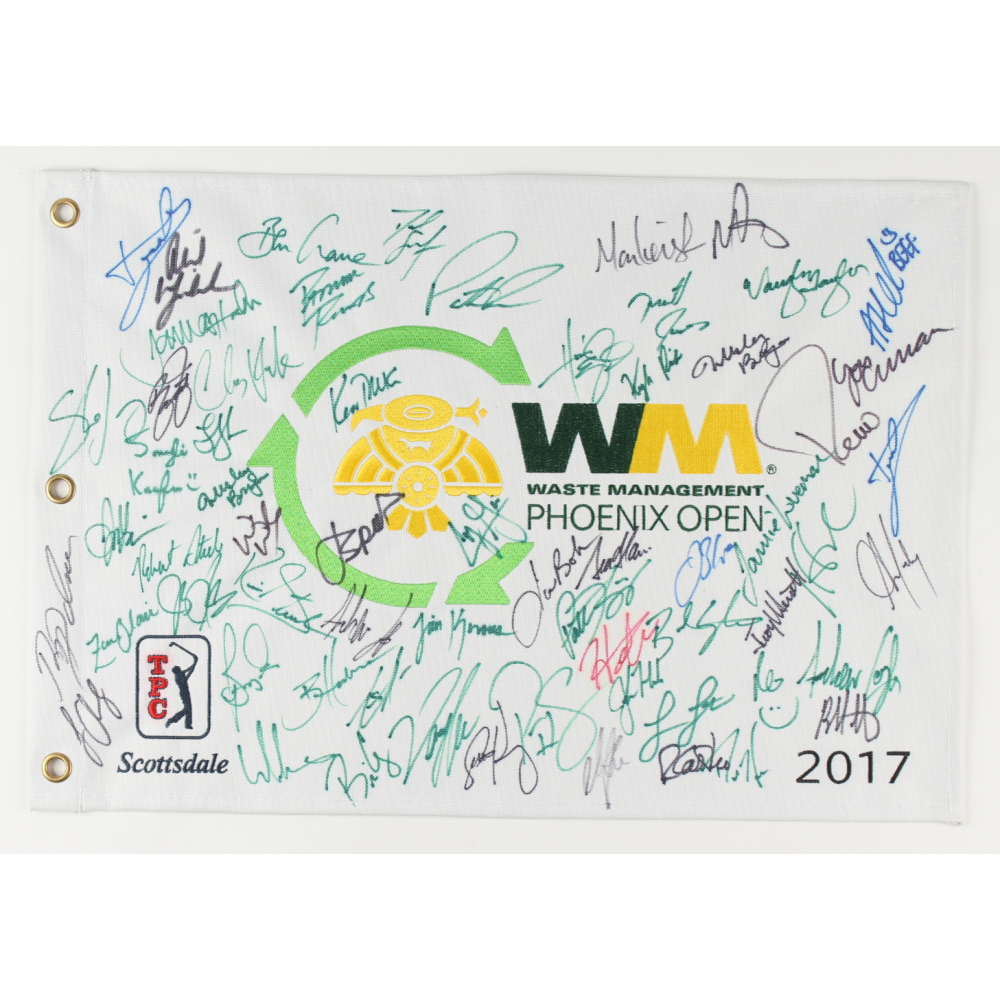 Waste Management Phoenix Open Golf Pin Flag Signed By (54) With Patrick ...