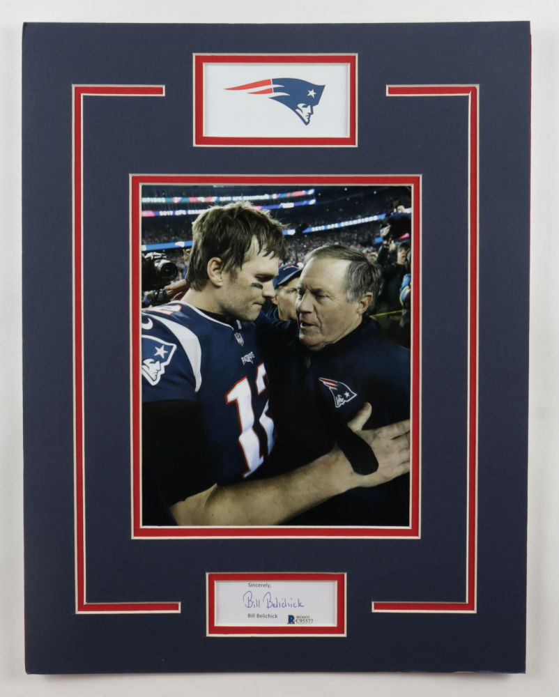 Bill Belichick Signed Patriots 14x18 Custom Matted Cut Display (Beckett ...