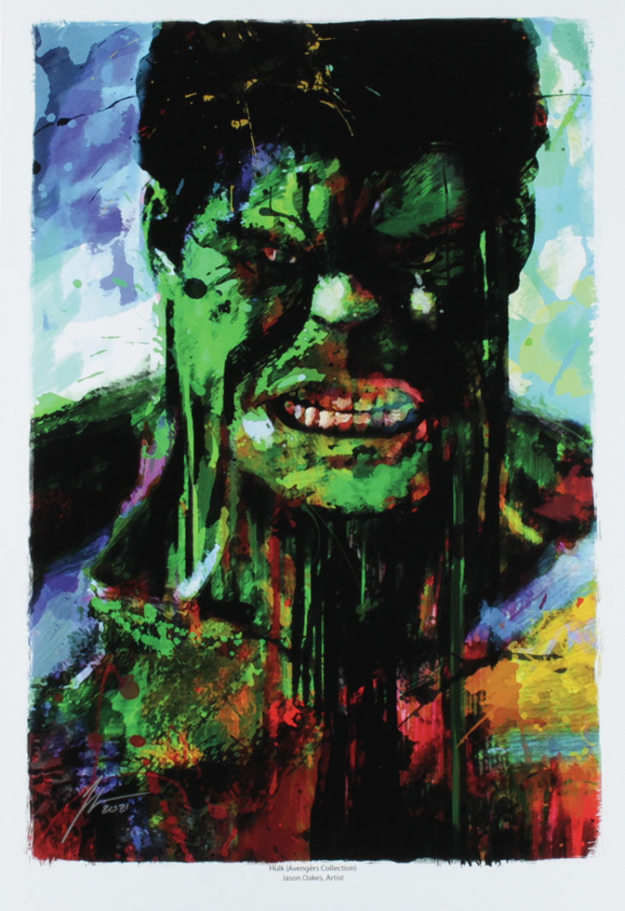 Jason Oakes - "Hulk" Signed Marvel Avengers Collection 13" x 19 ...