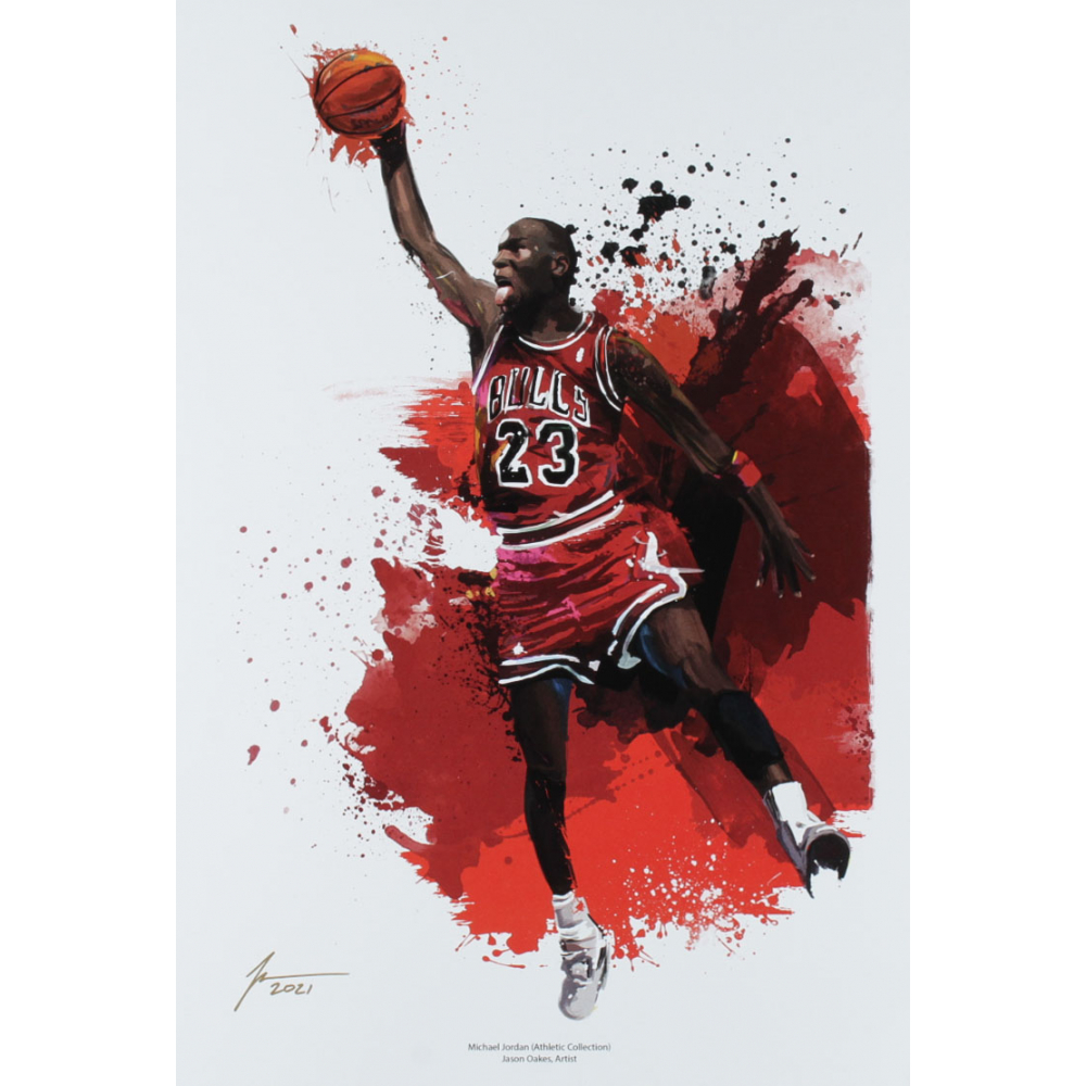 Jason Oakes - "Michael Jordan" Signed Bulls Athletic Collection 13" x ...