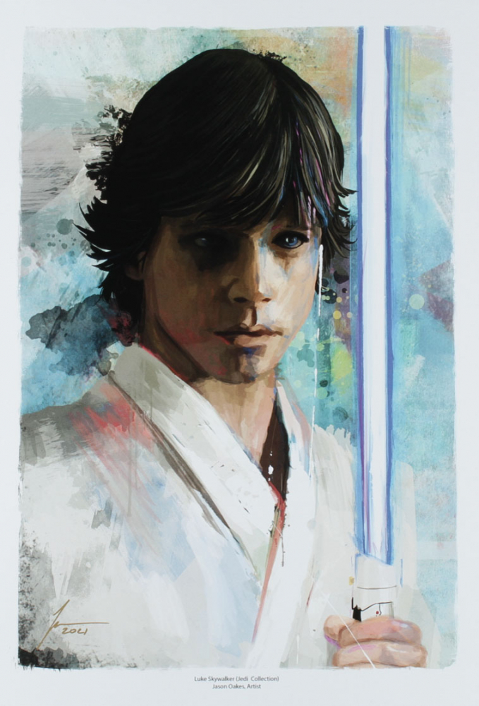 Jason Oakes - "Luke Skywalker" Signed Star Wars Jedi Collection 13" x ...