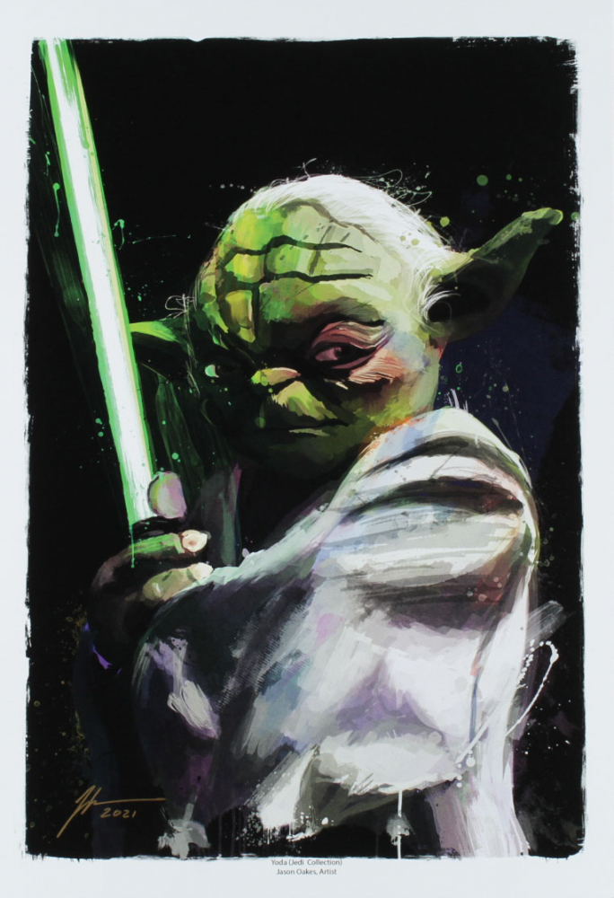 Jason Oakes - "Yoda" Signed Star Wars Jedi Collection 13" x 19 ...