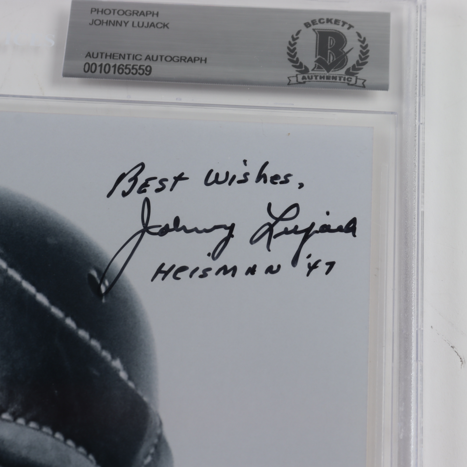 Johnny Lujack Signed 8x10 Photo Inscribed "Best Wishes" & "Heisman '47 ...
