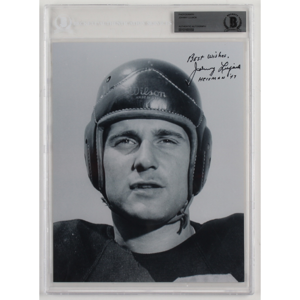 Johnny Lujack Signed 8x10 Photo Inscribed "Best Wishes" & "Heisman '47 ...