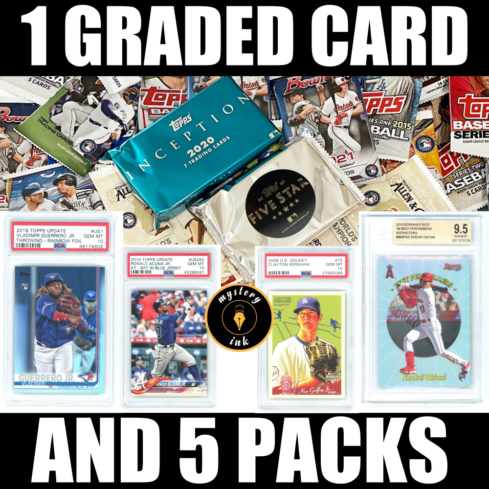 Mystery Ink 1 Graded Card AND 5 Packs Mystery Box – Baseball Edition ...