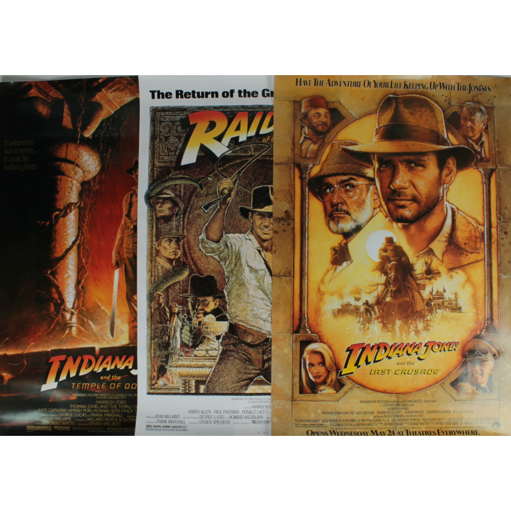 Set of (3) "Indiana Jones" 27x40 Movie Posters (See description ...