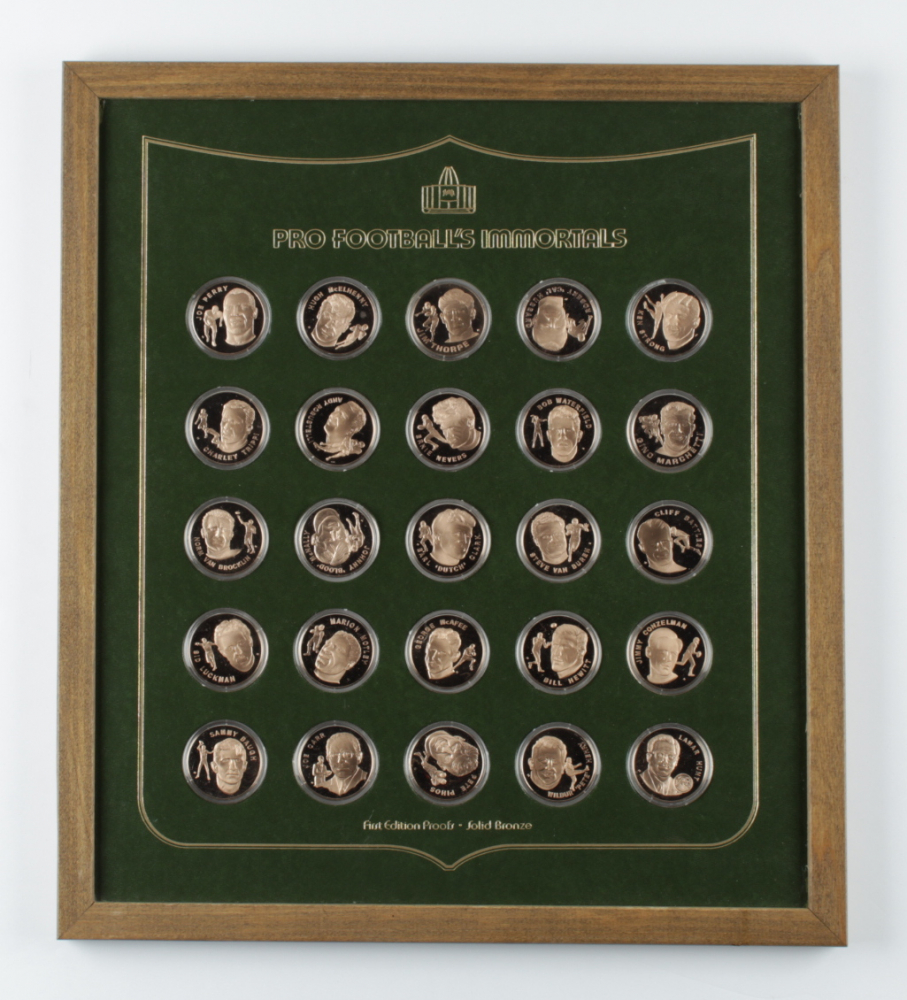 Set of (50) Pro Football's Immortals Mini Bronze Coin Collection ...