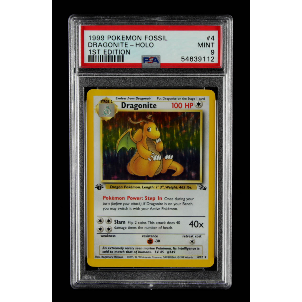 Dragonite 1999 Pokemon Fossil 1st Edition #4 (PSA 9) | Pristine Auction