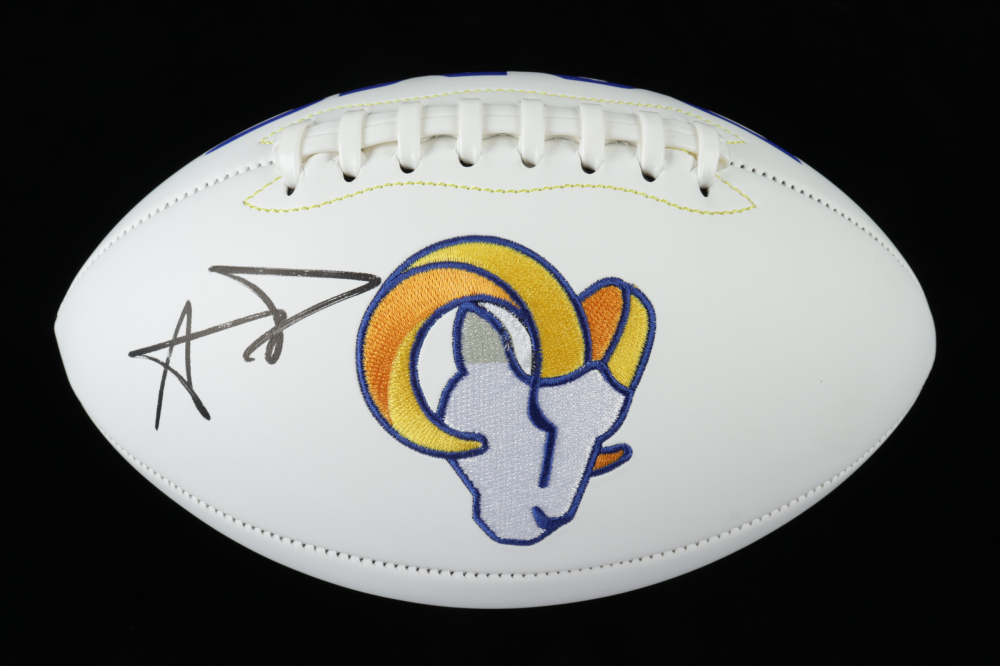 Aaron Donald Signed Rams Logo Football (JSA COA) (See Description ...
