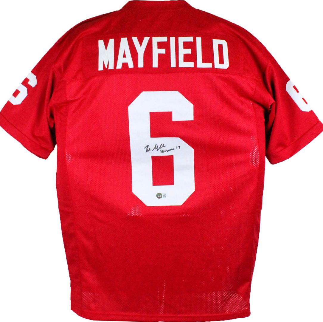 Baker Mayfield Signed Jersey Inscribed "Heisman 17" (Beckett ...