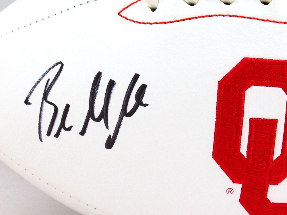 Baker Mayfield Signed Oklahoma Sooners Logo Football Inscribed "Heisman ...