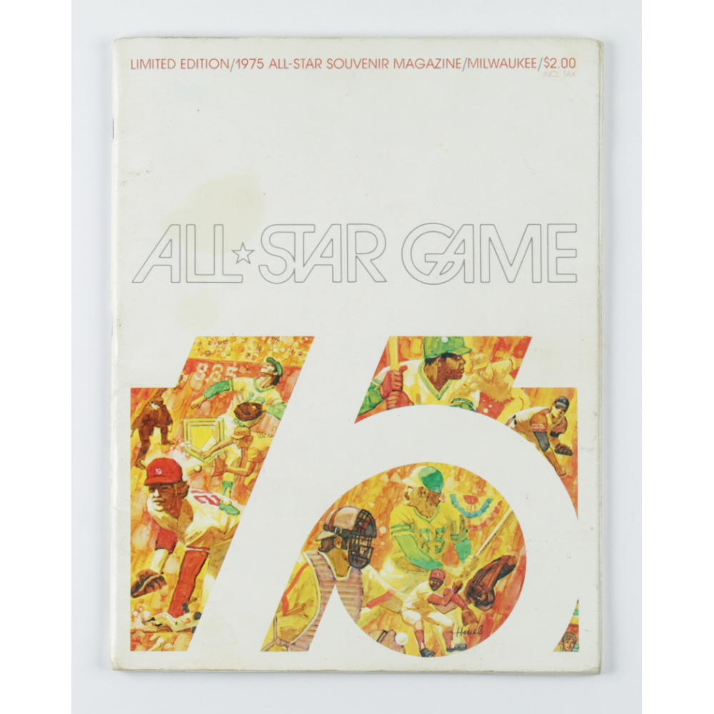 1975 MLB All-Star Game Program Signed by (10) with Pete Rose, Lou Brock ...