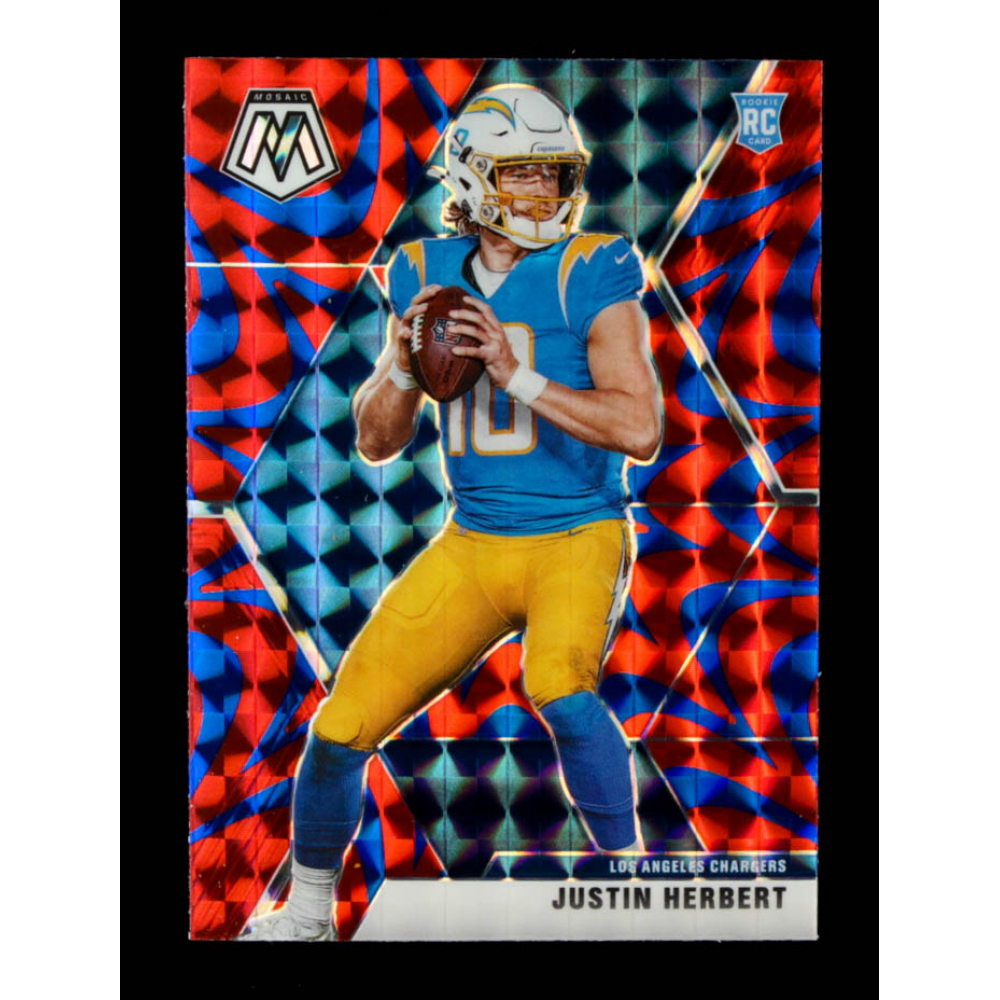 Justin Herbert 2020 Panini Mosaic Mosaic Reactive Blue #204 | Pristine ...
