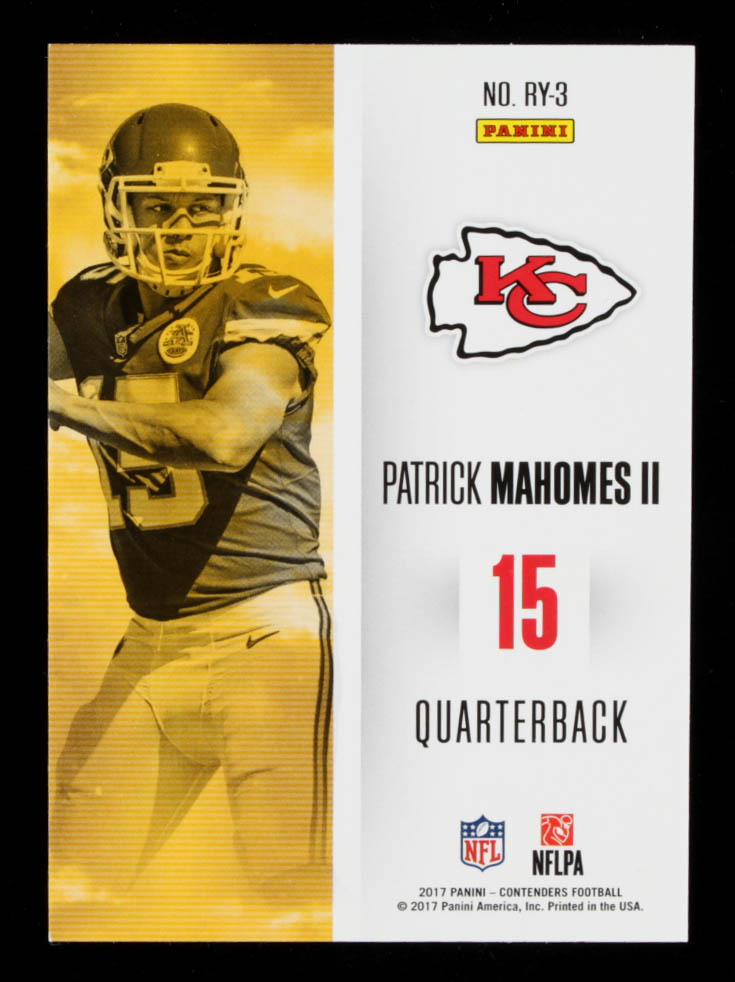 Patrick Mahomes II 2017 Panini Contenders Rookie of the Year Contenders ...
