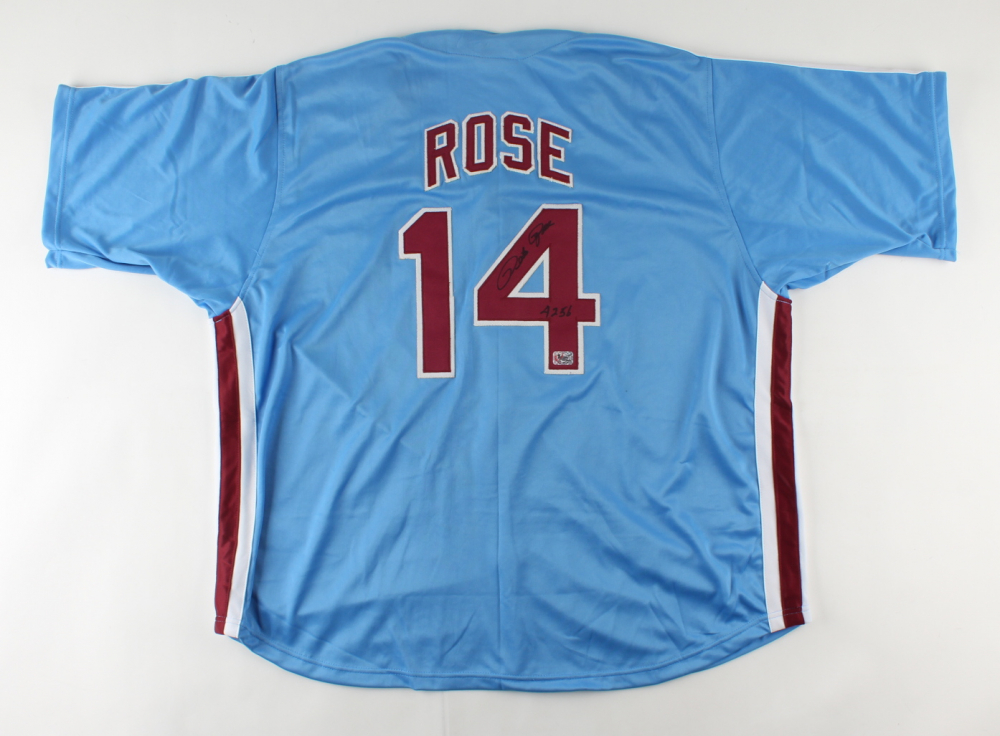 Pete Rose Signed Jersey Inscribed "4256" (Fiterman Sports Hologram ...