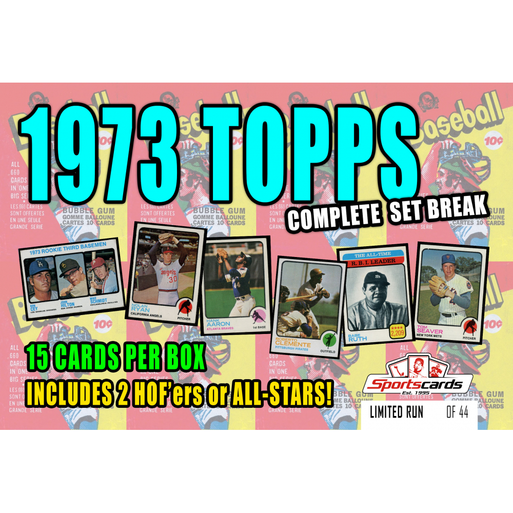“1973 TOPPS BASEBALL COMPLETE SET BREAK” Mystery BOX– 15 CARDS PER BOX ...