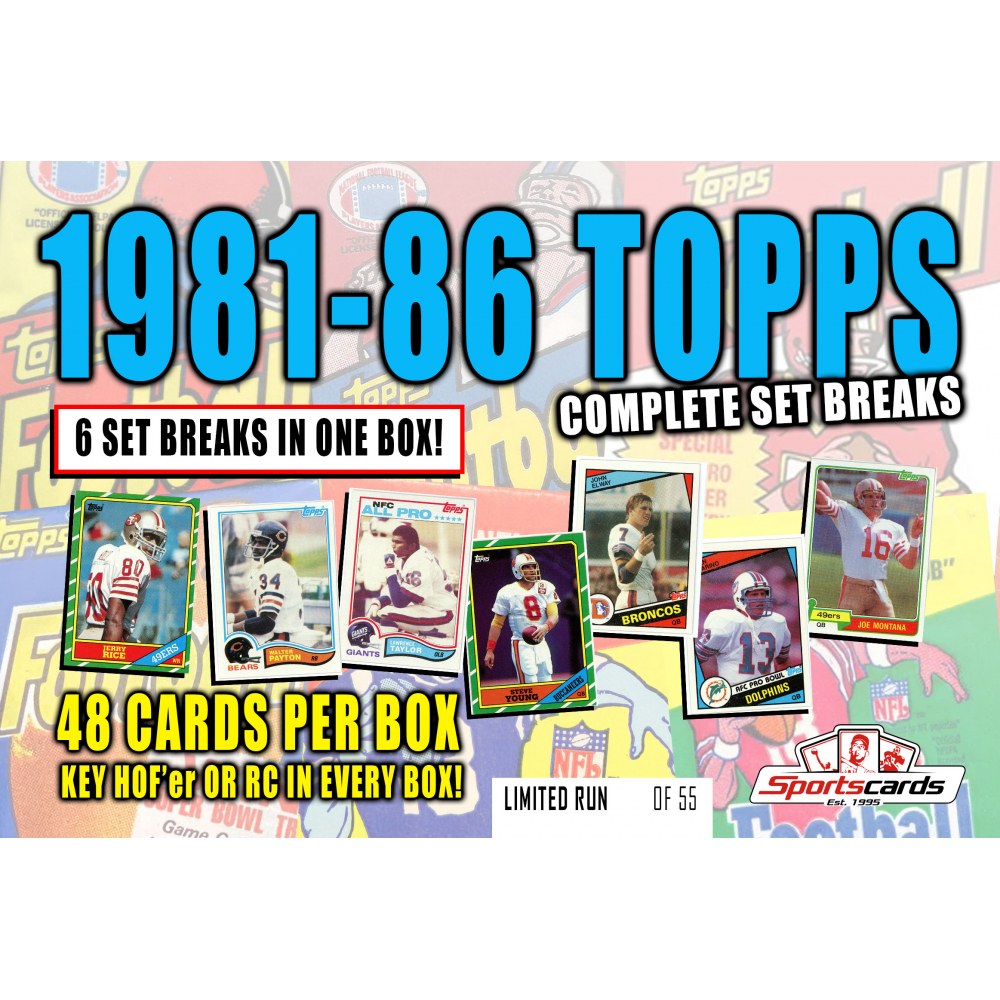 1981 to 1986 Topps FOOTBALL Complete Set Breaks Mystery Box – 6 Set ...