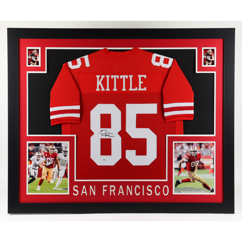George Kittle Signed 35x43 Custom Framed Jersey Display (Beckett COA ...