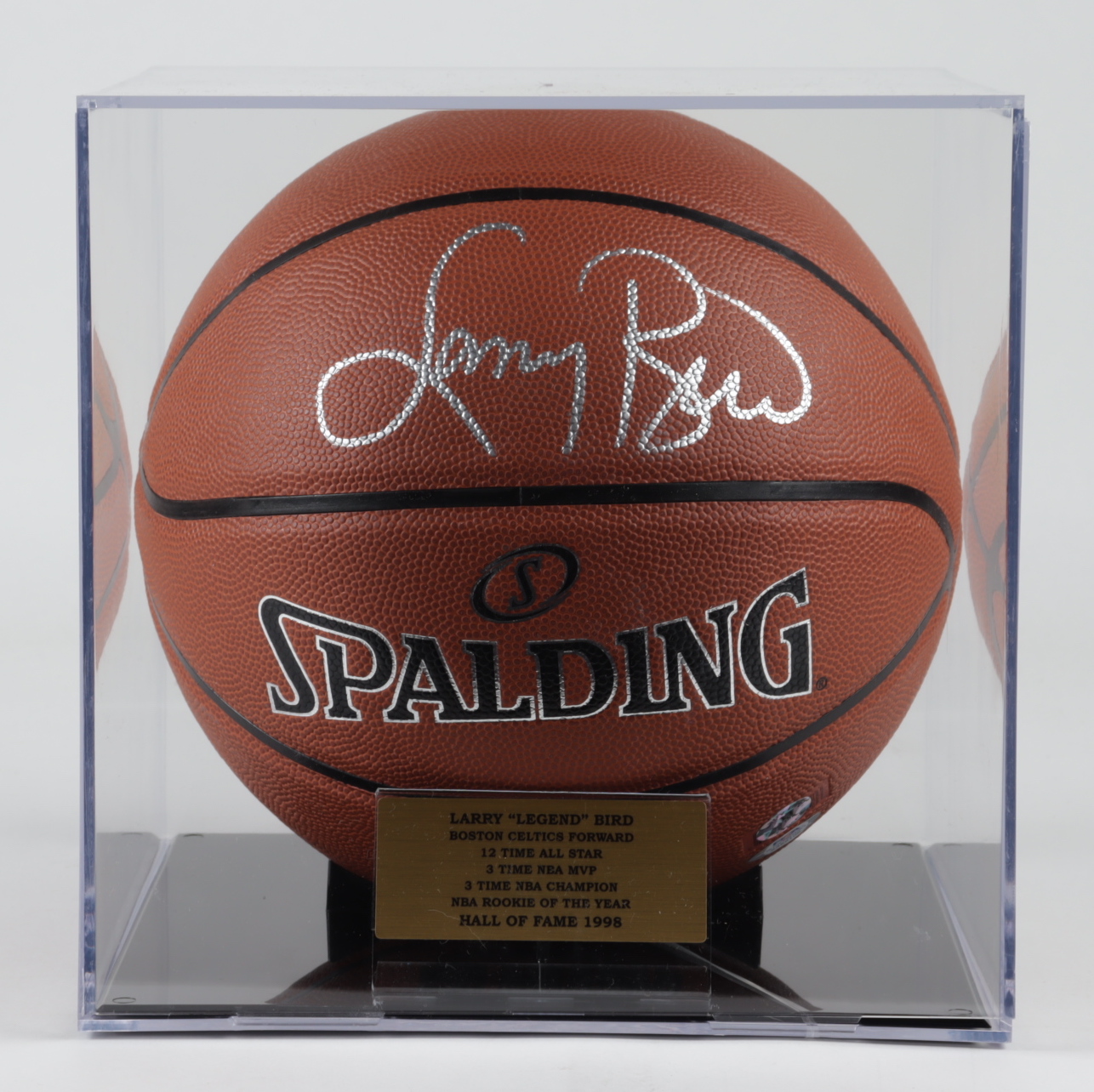 Larry Bird Signed NBA Basketball with Display Case (PSA COA & Bird ...