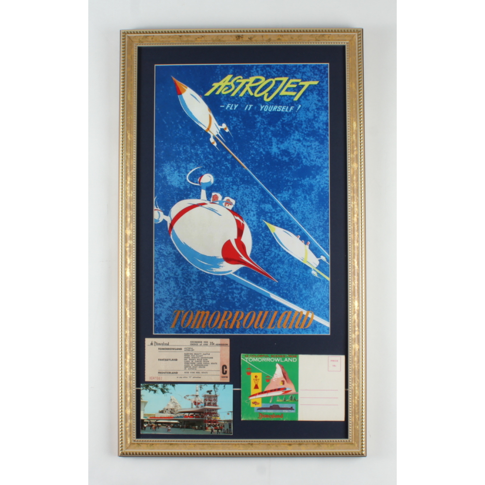 Disneyland Tomorrowland "Astrojet" 15x26 Custom Framed Poster Print ...