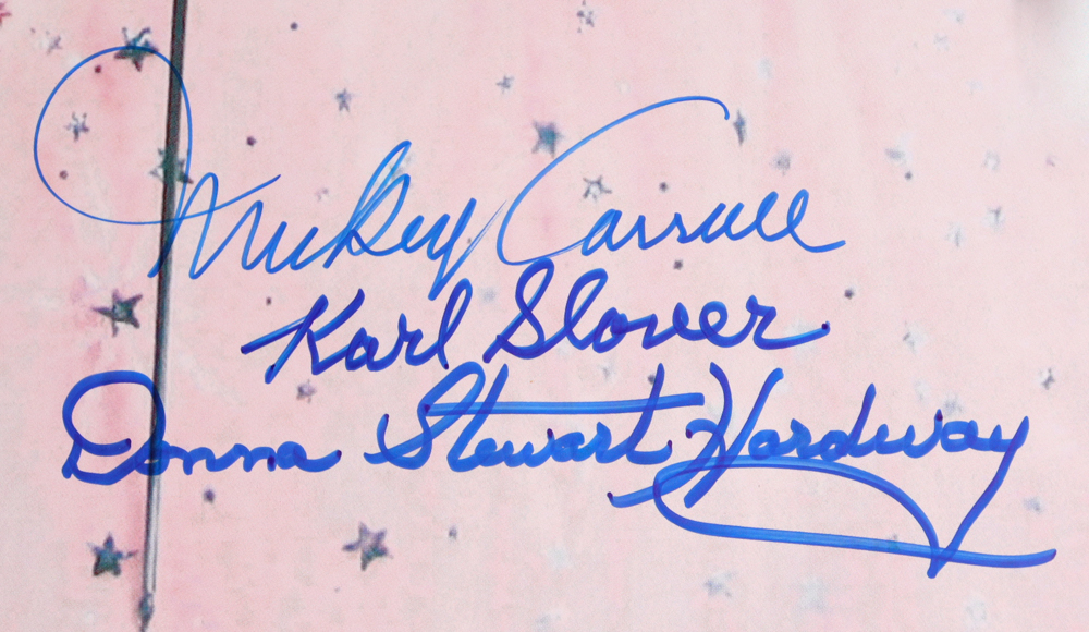 Mickey Caroll, Donna Stewart-Hardaway, & Karl Slover Signed "The Wizard ...