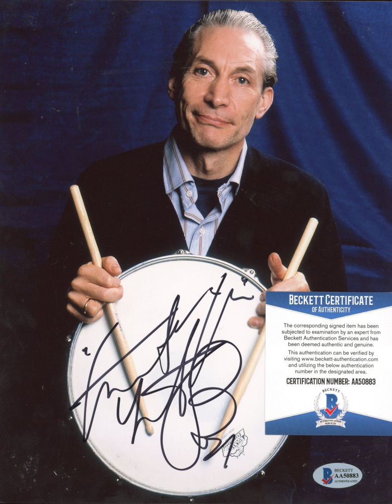 Charlie Watts Signed 8x10 Photo (Beckett COA) | Pristine Auction