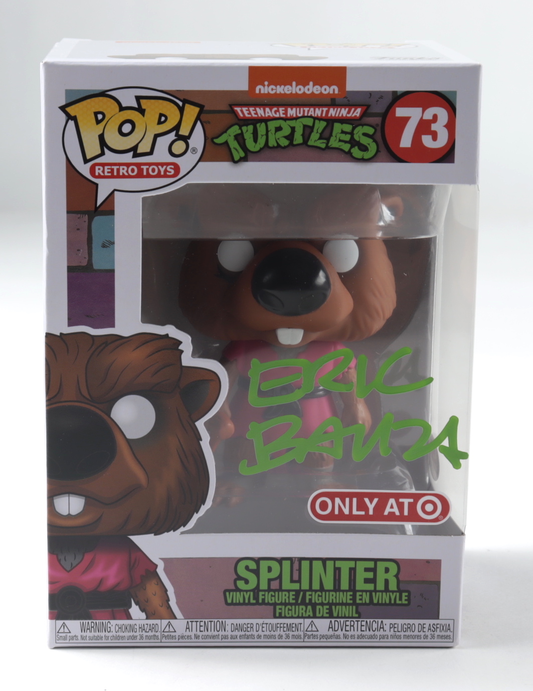 Eric Bauza Signed "Teenage Mutant Ninja Turtles" #73 Splinter Funko Pop ...