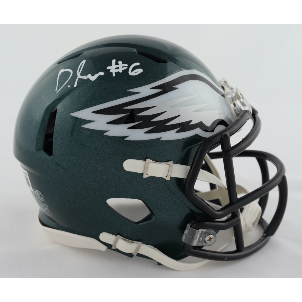 DeVonta Smith Signed Eagles Speed Mini Helmet (Beckett Hologram ...