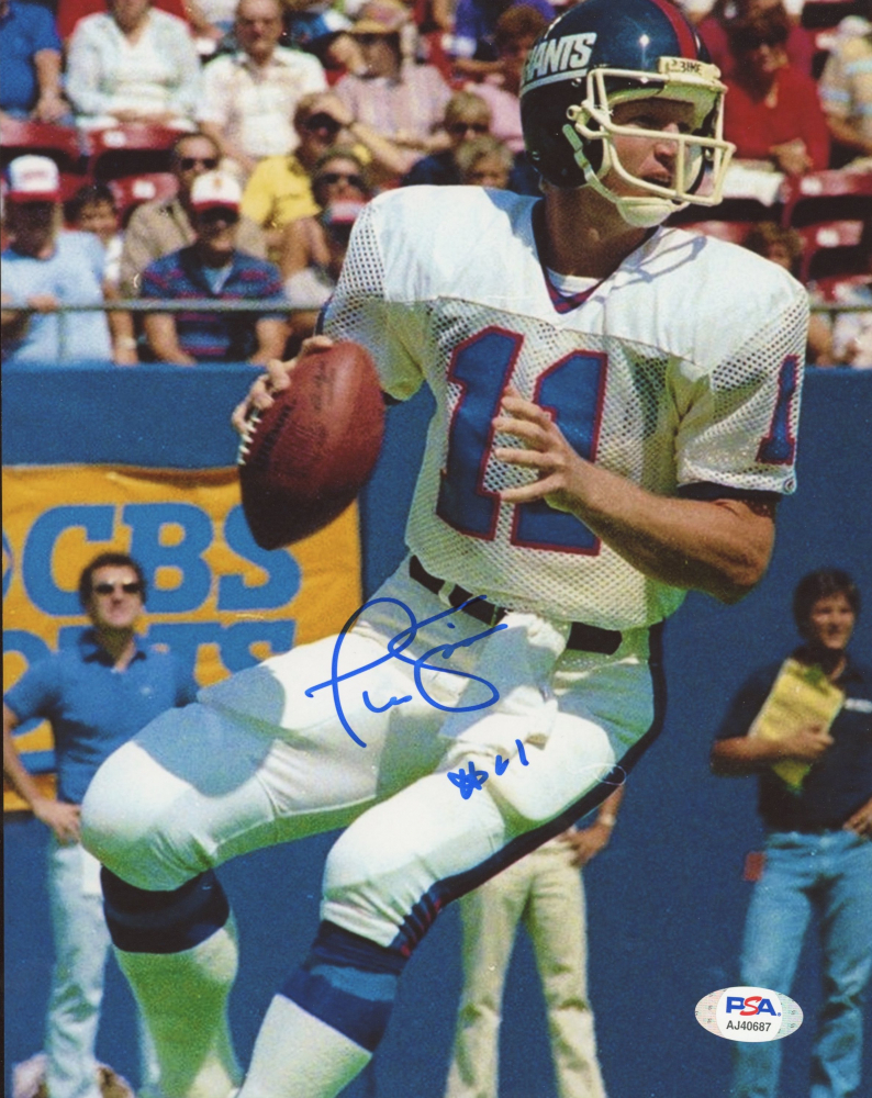Phil Simms Signed Giants 8x10 Photo (PSA COA) | Pristine Auction