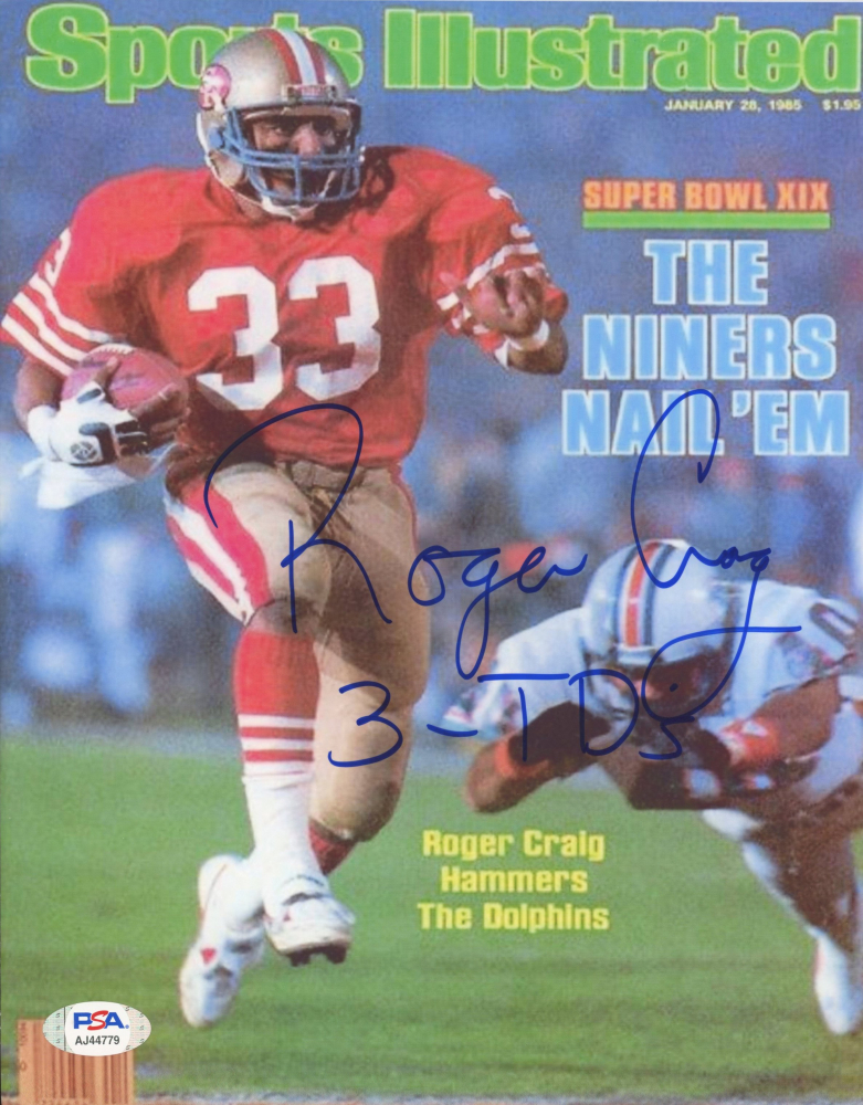Roger Craig Signed 49ers 8x10 Photo Inscribed "3-TD's" (PSA COA ...