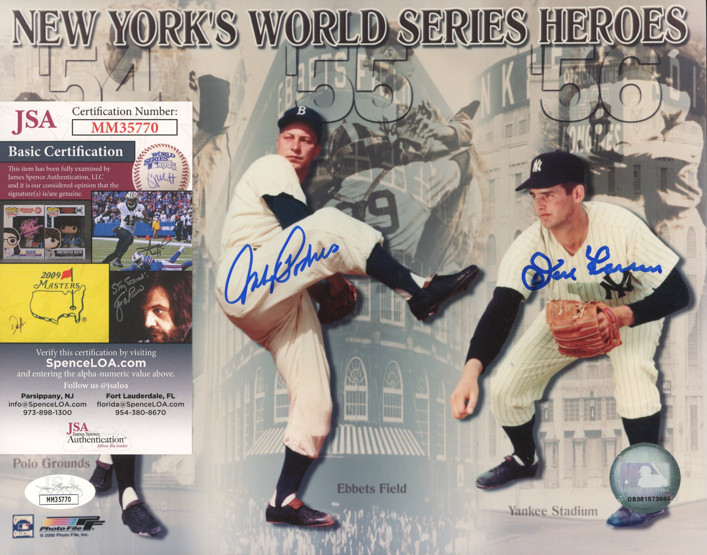 Don Larsen, Johnny Podres & Dusty Rhodes Signed 8x10 Photo (JSA COA ...