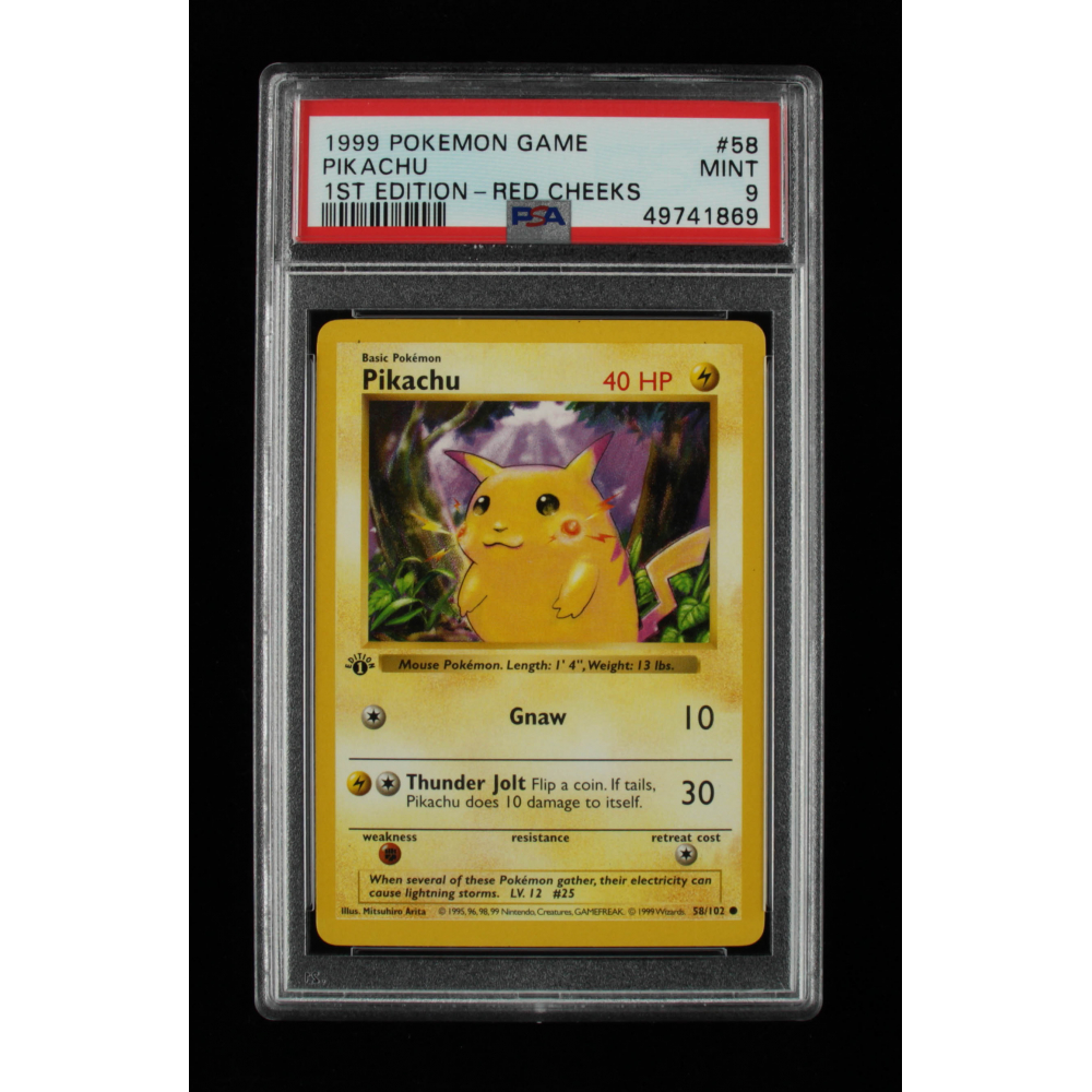 Pikachu 1999 Pokemon Base 1st Edition #58 - Red Cheeks (PSA 9 ...