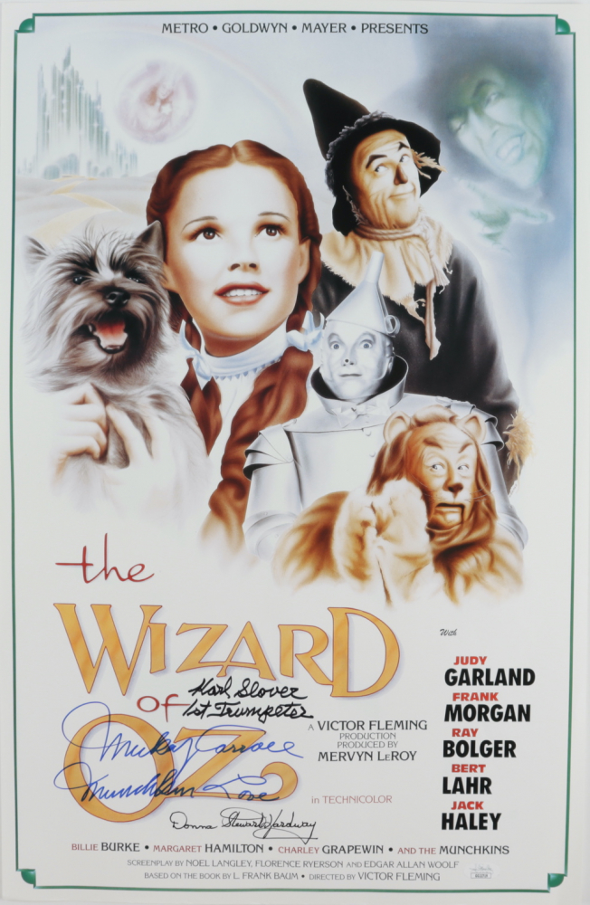 Karl Slover, Mickey Carroll & Donna Stewart-Hardaway Signed "The Wizard ...
