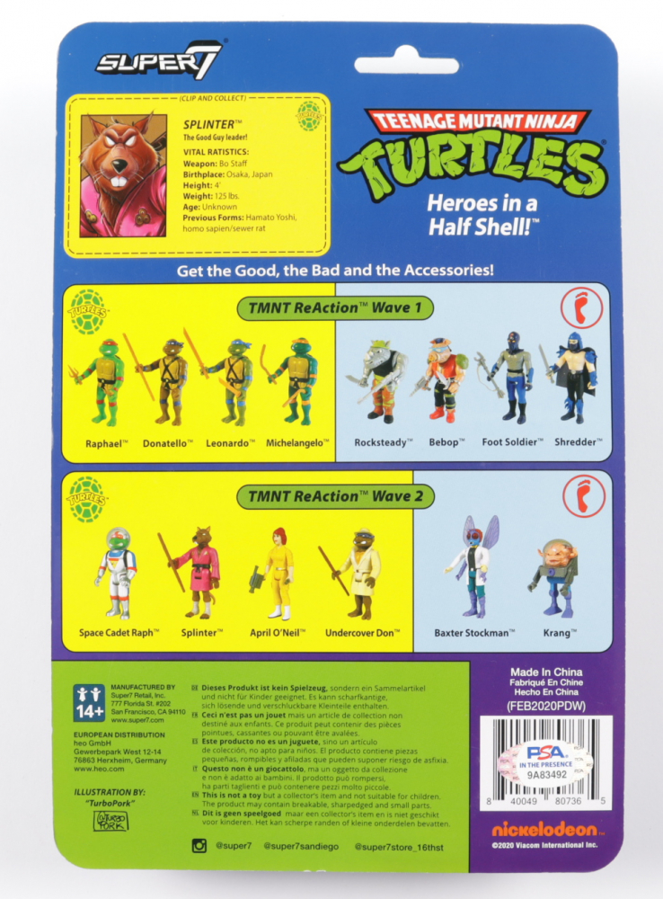 Eric Bauza Signed "Teenage Mutant Ninja Turtles" Splinter Action Figure ...