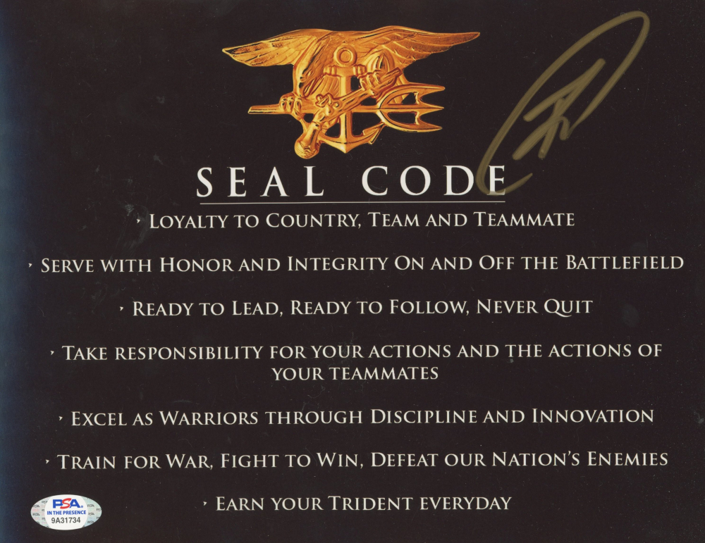 Robert O'Neill Signed "Seal Code" 8x10 Photo (PSA) | Pristine Auction