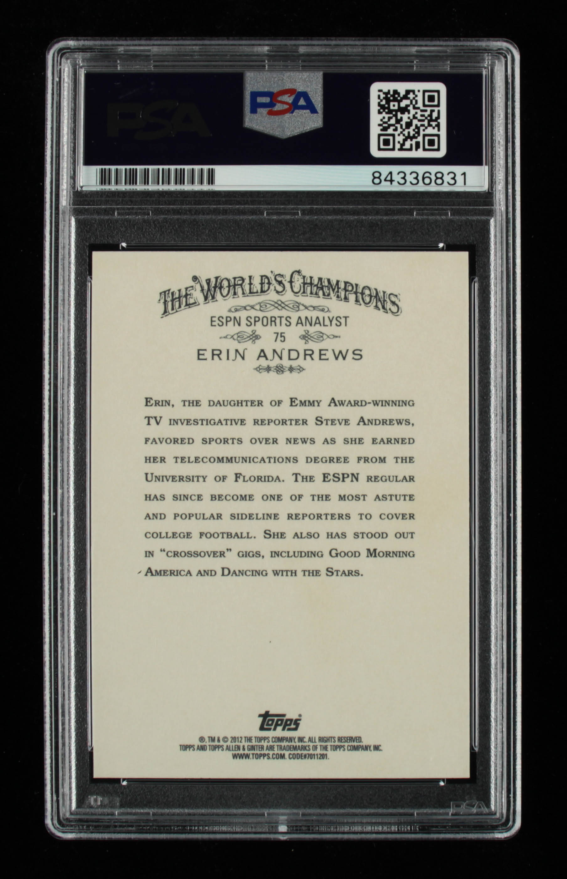 Erin Andrews Signed 2012 Topps Allen & Ginter #75 (PSA Encapsulated ...