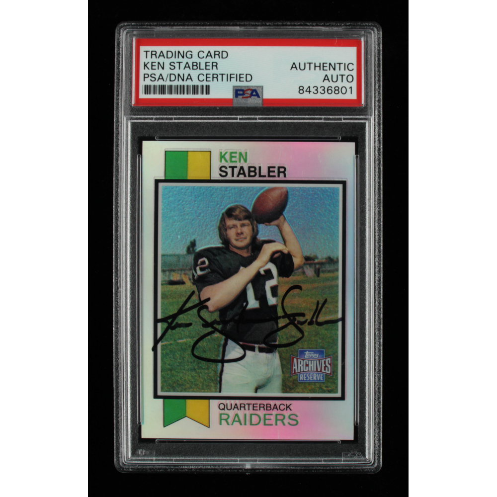 Ken Stabler Signed 2001 Topps Archives Reserve Rookie Reprint Card ...