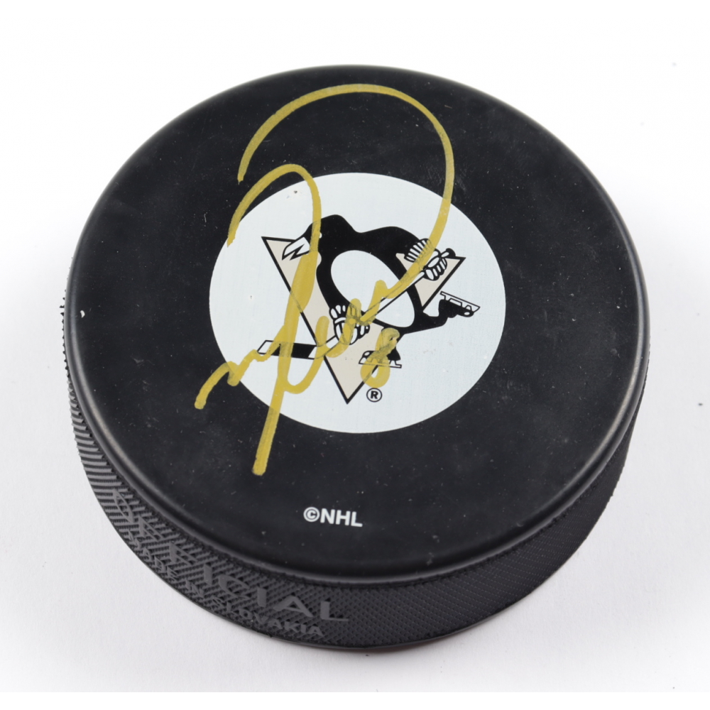 Mark Recchi Signed Penguins Logo Hockey Puck (PSA COA) | Pristine Auction