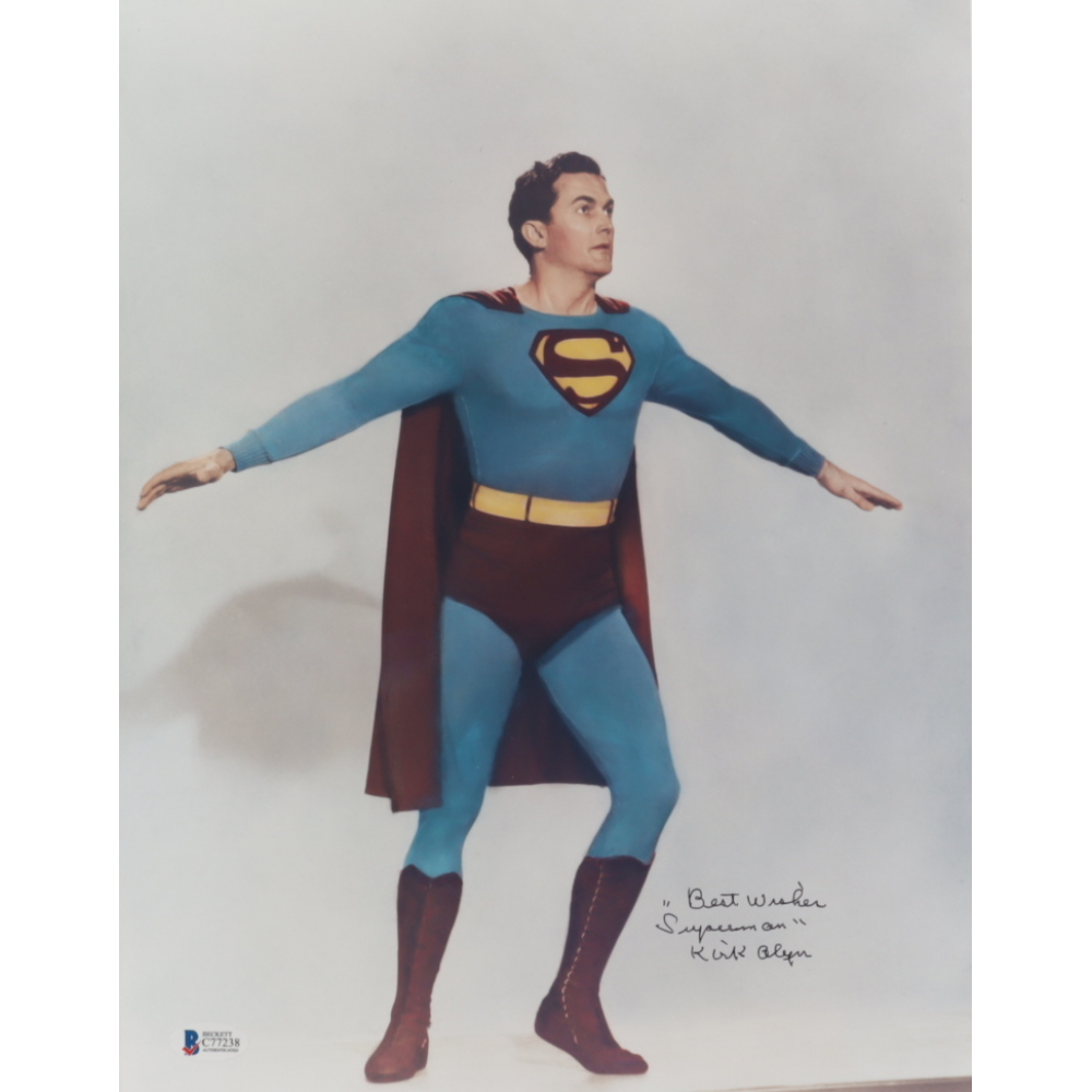 Kirk Allen Signed Superman 11x14 Photo Inscribed "Best Wishes, Superman ...