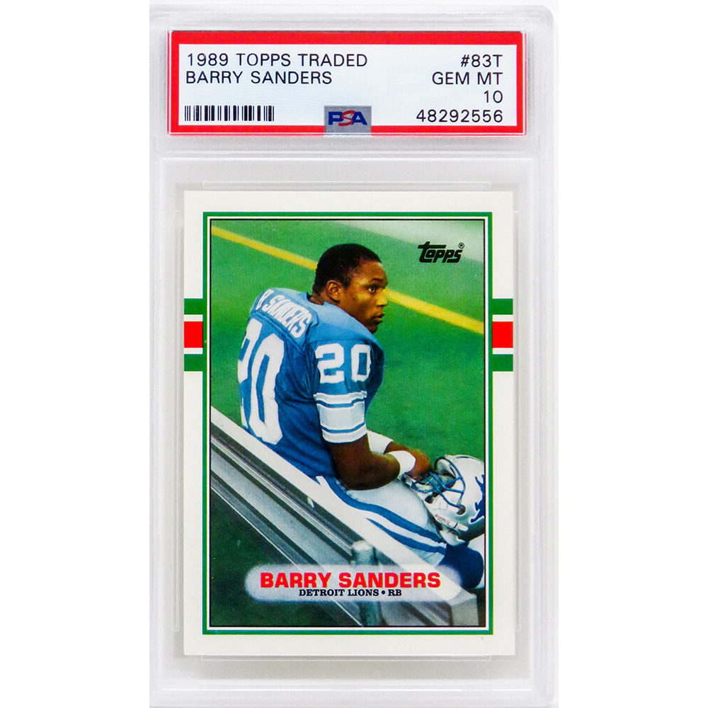 Barry Sanders 1989 Topps Traded #83T RC (PSA 10) | Pristine Auction
