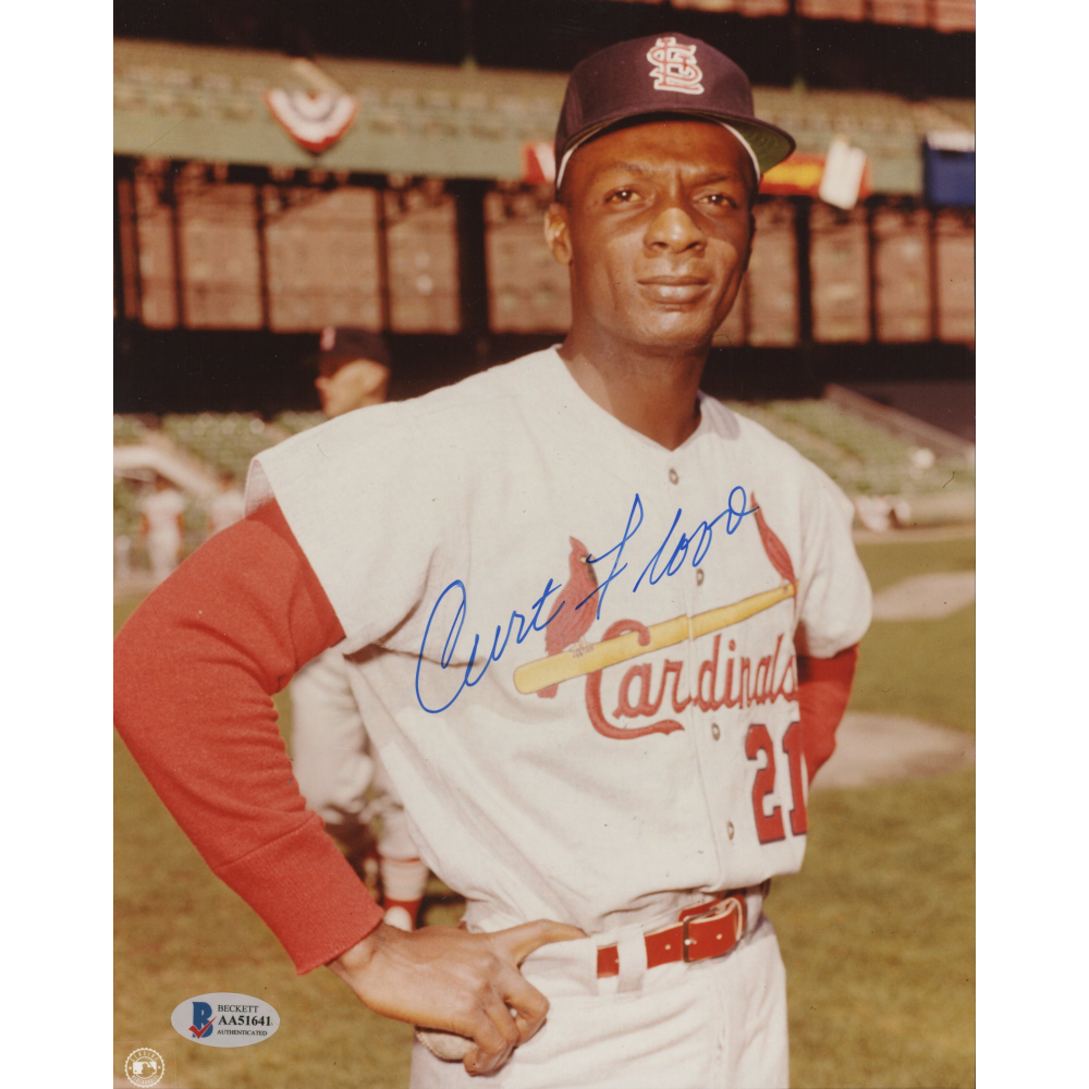 Curt Flood Signed Cardinals 8x10 Photo (Beckett COA) | Pristine Auction