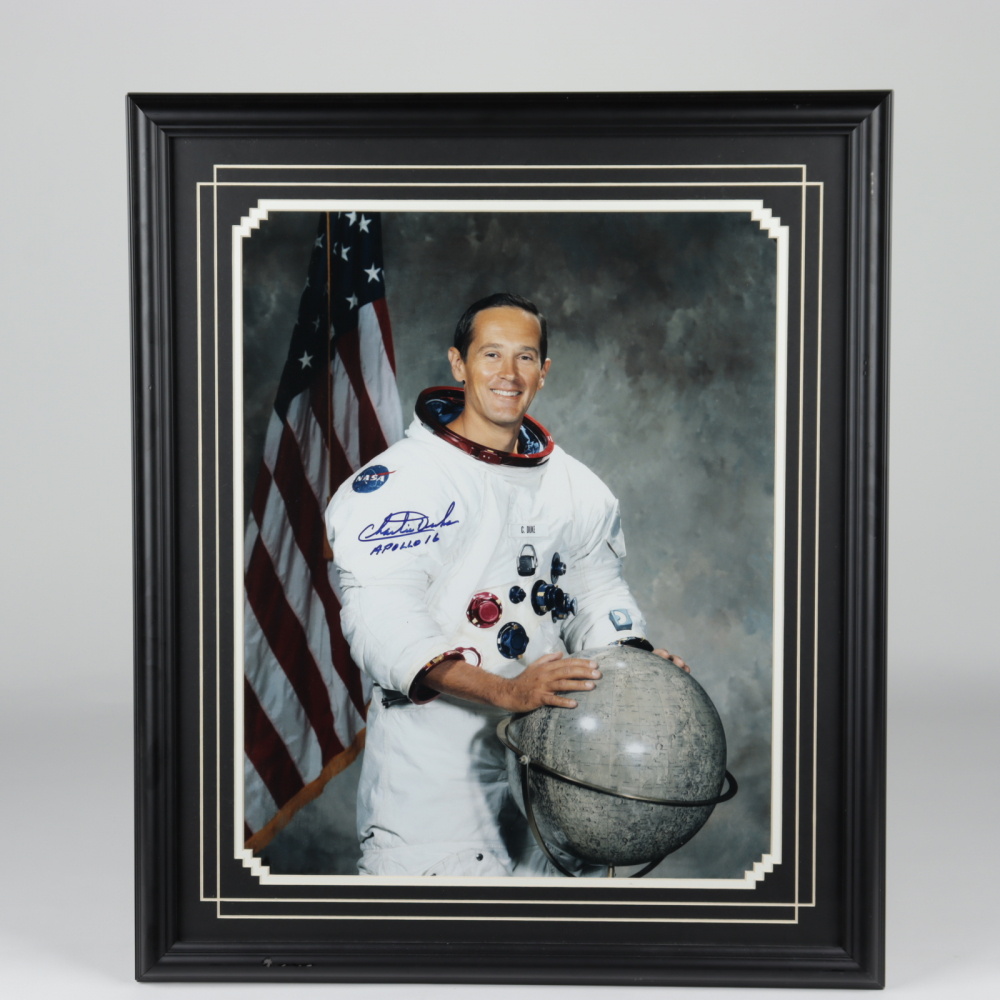 Charlie Duke Signed 22x26 Custom Framed Photo Inscribed "Apollo 16 ...