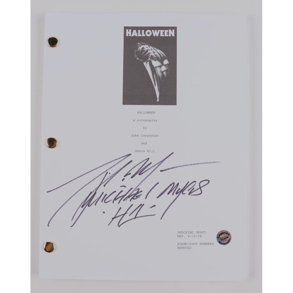 Tony Moran Signed "Halloween" Movie Script Inscribed "Michael Myers 'H1 ...