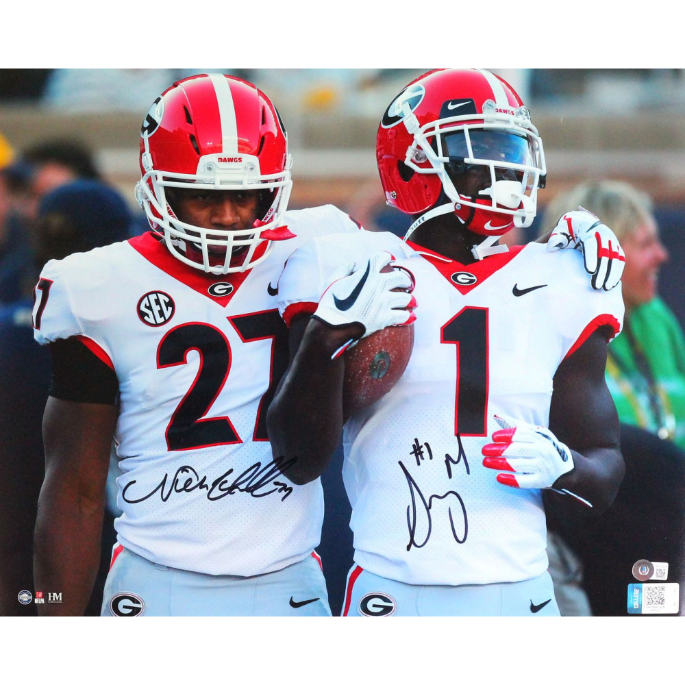 Nick Chubb & Sony Michel Signed Georgia Bulldogs 16x20 Photo (Beckett ...