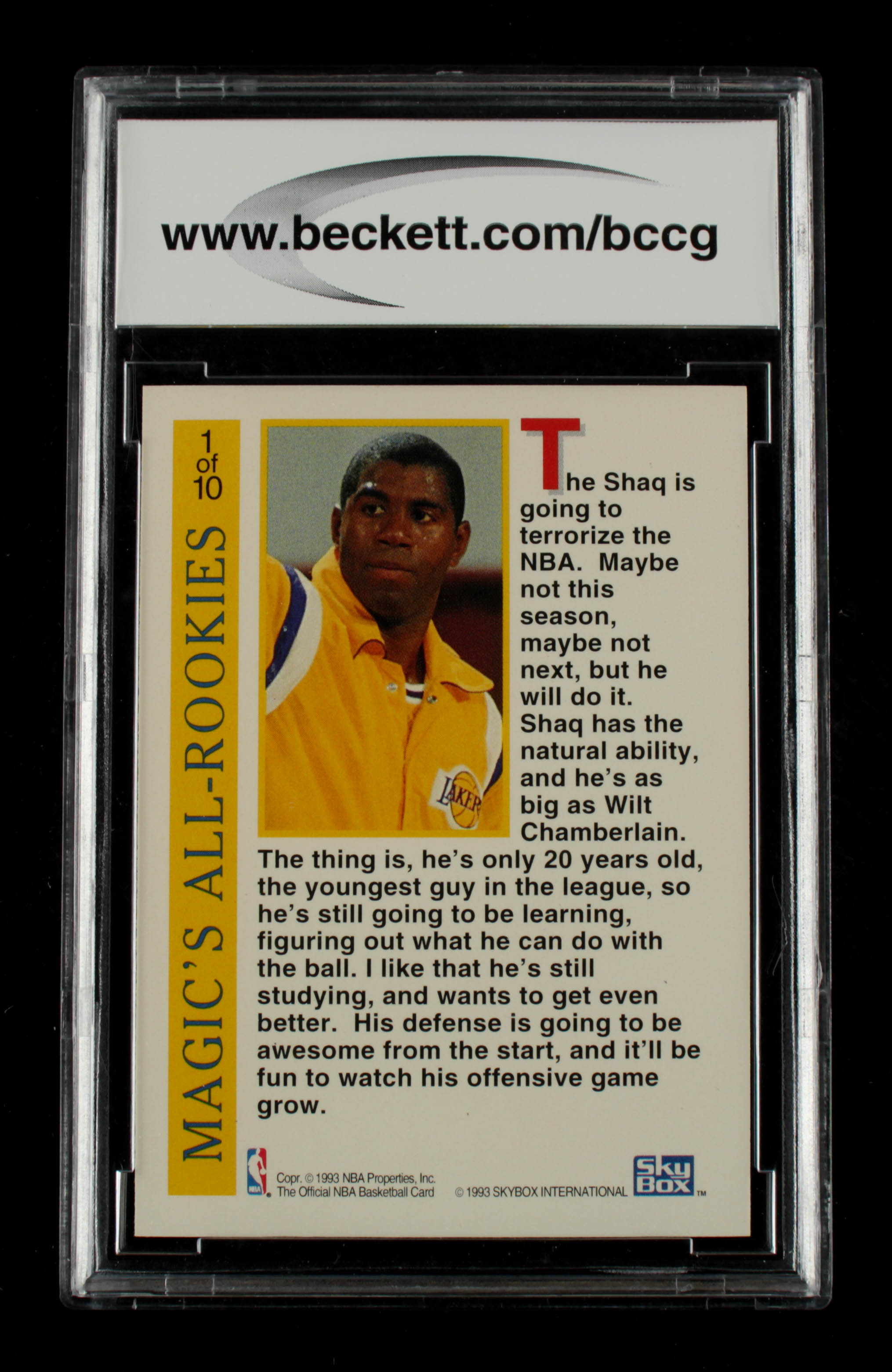 Shaquille O'Neal 1992-93 Hoops Magic's All-Rookies #1 (BCCG 10 ...