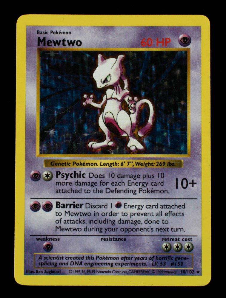 Mewtwo 1999 Pokemon Base Set Shadowless #10 Holo | Pristine Auction
