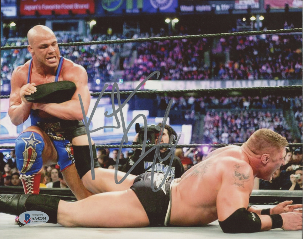Kurt Angle Signed 8x10 Photo (Beckett COA) | Pristine Auction
