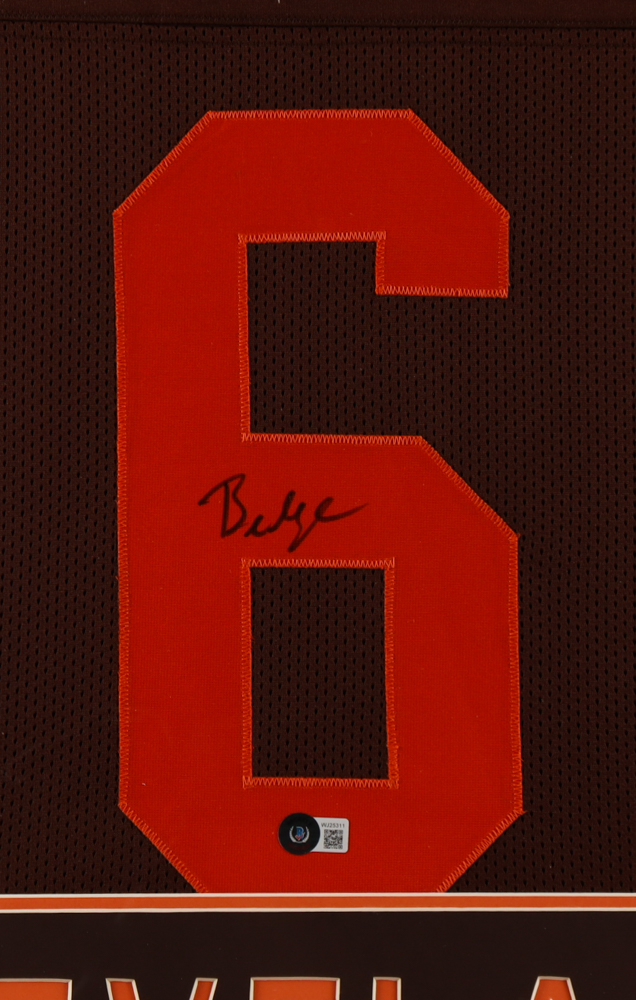 Baker Mayfield Signed 35x43 Custom Framed Jersey Display (Beckett ...