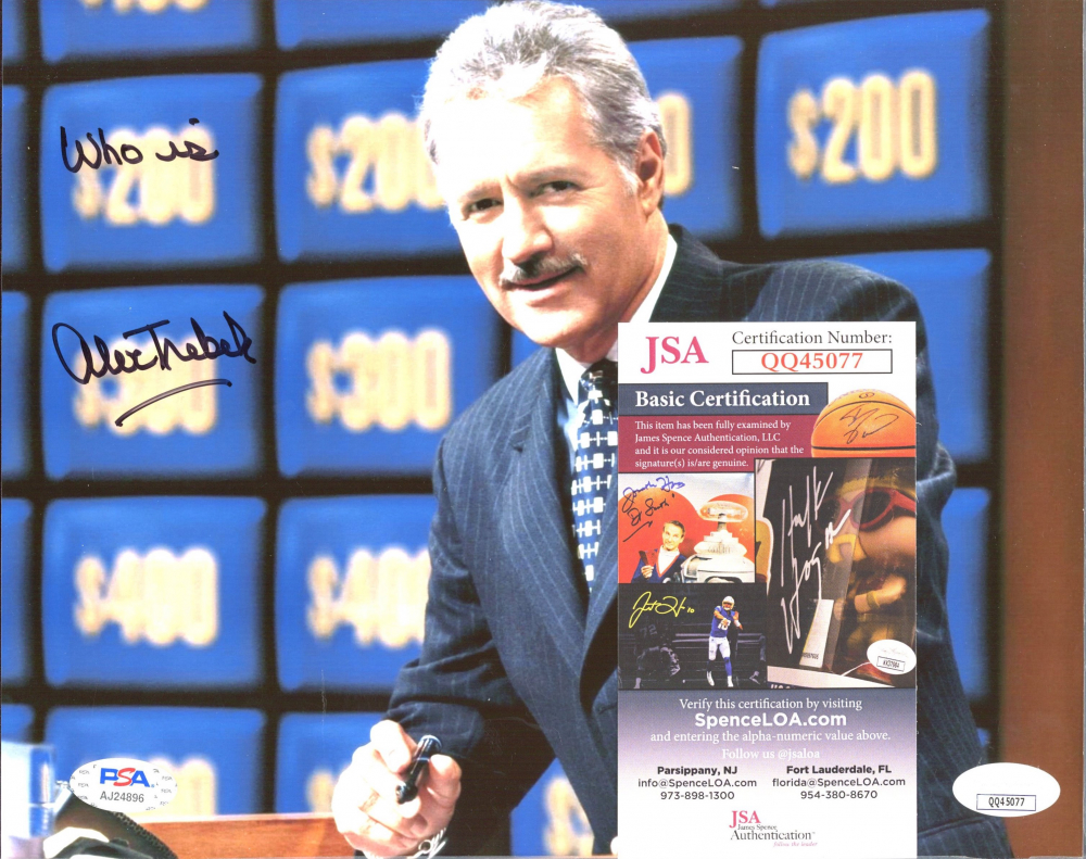 Alex Trebek Signed "Jeopardy!" 8x10 Photo Inscribed "Who is?" (JSA COA ...
