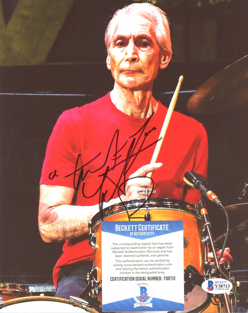 Charlie Watts Signed 8x10 Photo Inscribed "Thank You" (Beckett COA ...